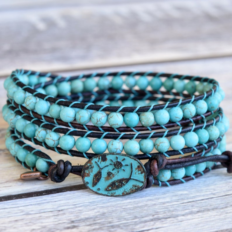 Turquoise Wrap Bracelet, Boho Wrap Bracelet, Wrap Bracelet, Wrap ...