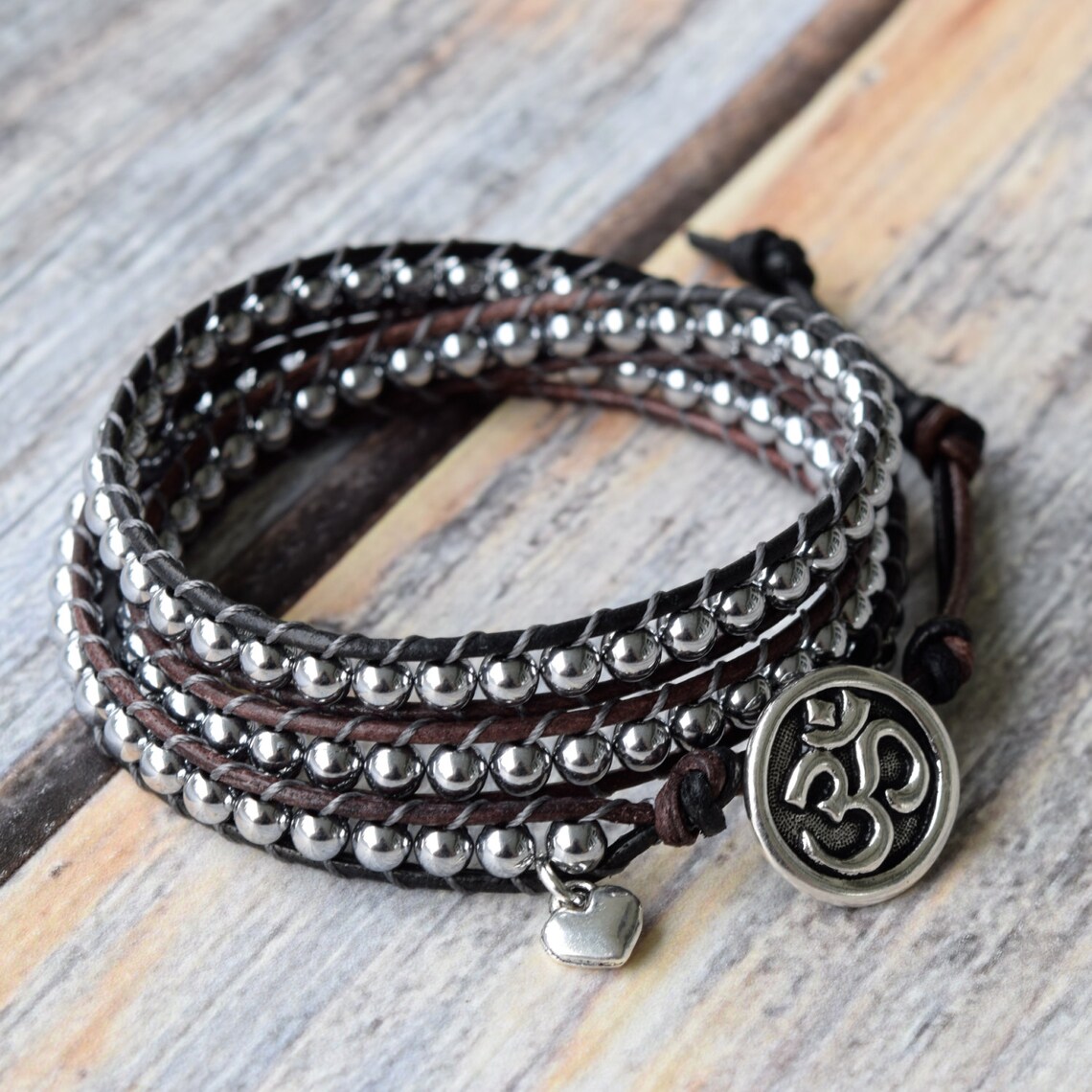 Ohm Wrap Bracelet Yoga Wrap Bracelet Silver Wrap Bracelet | Etsy