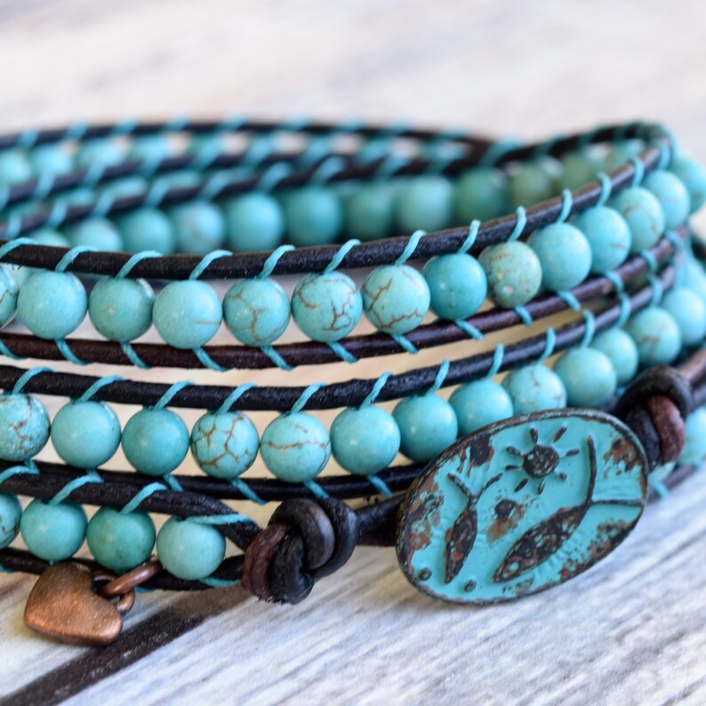 Turquoise Wrap Bracelet, Boho Wrap Bracelet, Wrap Bracelet, Wrap ...