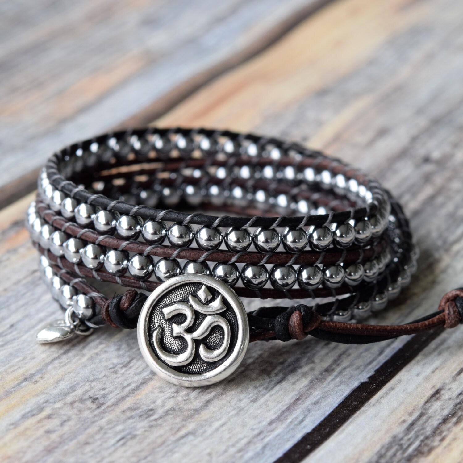 Ohm Wrap Bracelet Yoga Wrap Bracelet Silver Wrap Bracelet | Etsy