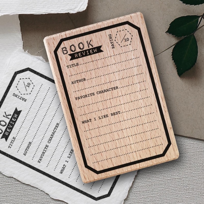 Book Review Stamp - Etsy