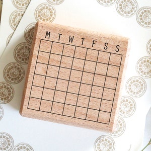 Rubber Stamp - Month Tabel for 0.5 Grid, Calendar Stamp, Week Stamp ...