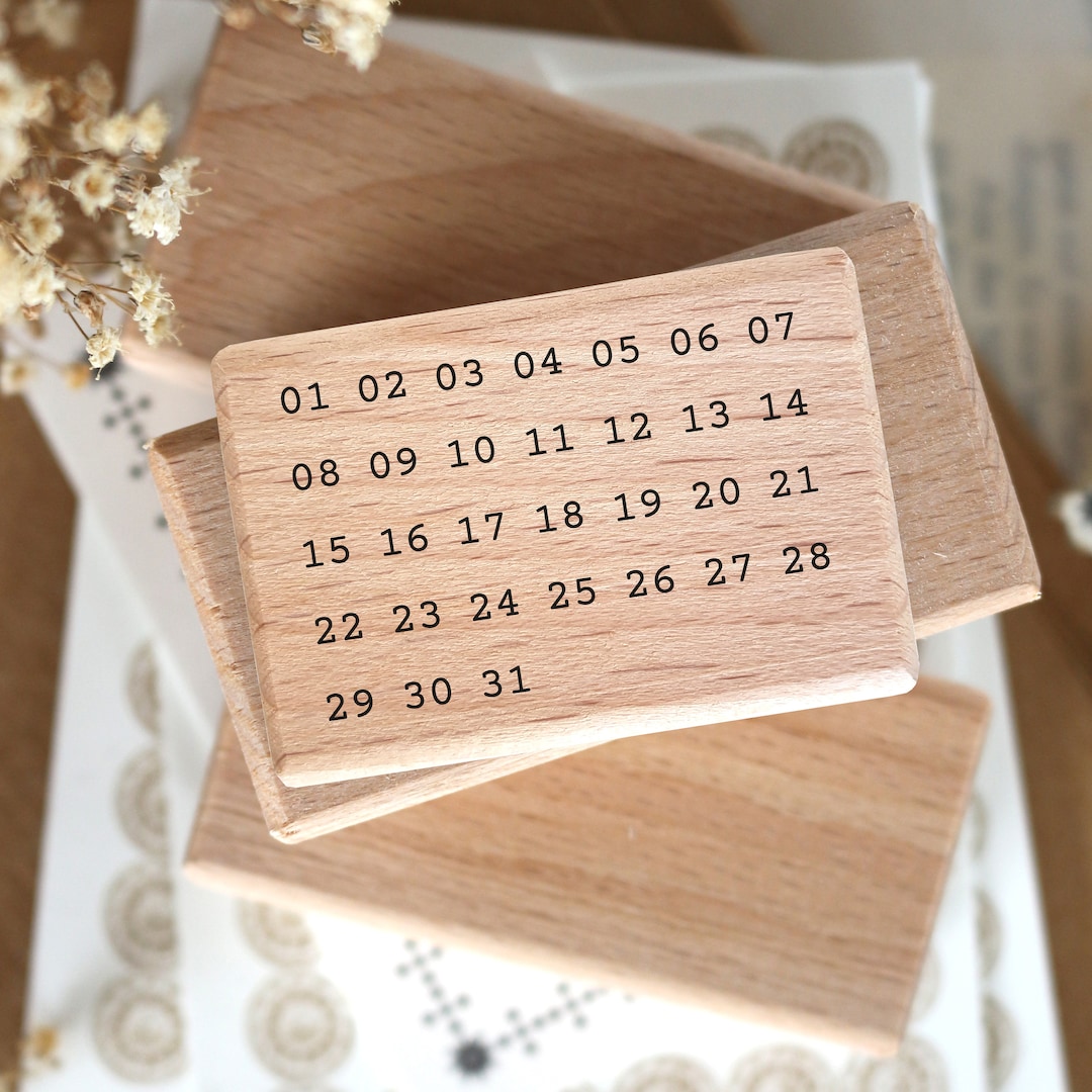 Rubber Stamp - Month Numbers, Fits Into 0.5 Grid - Etsy