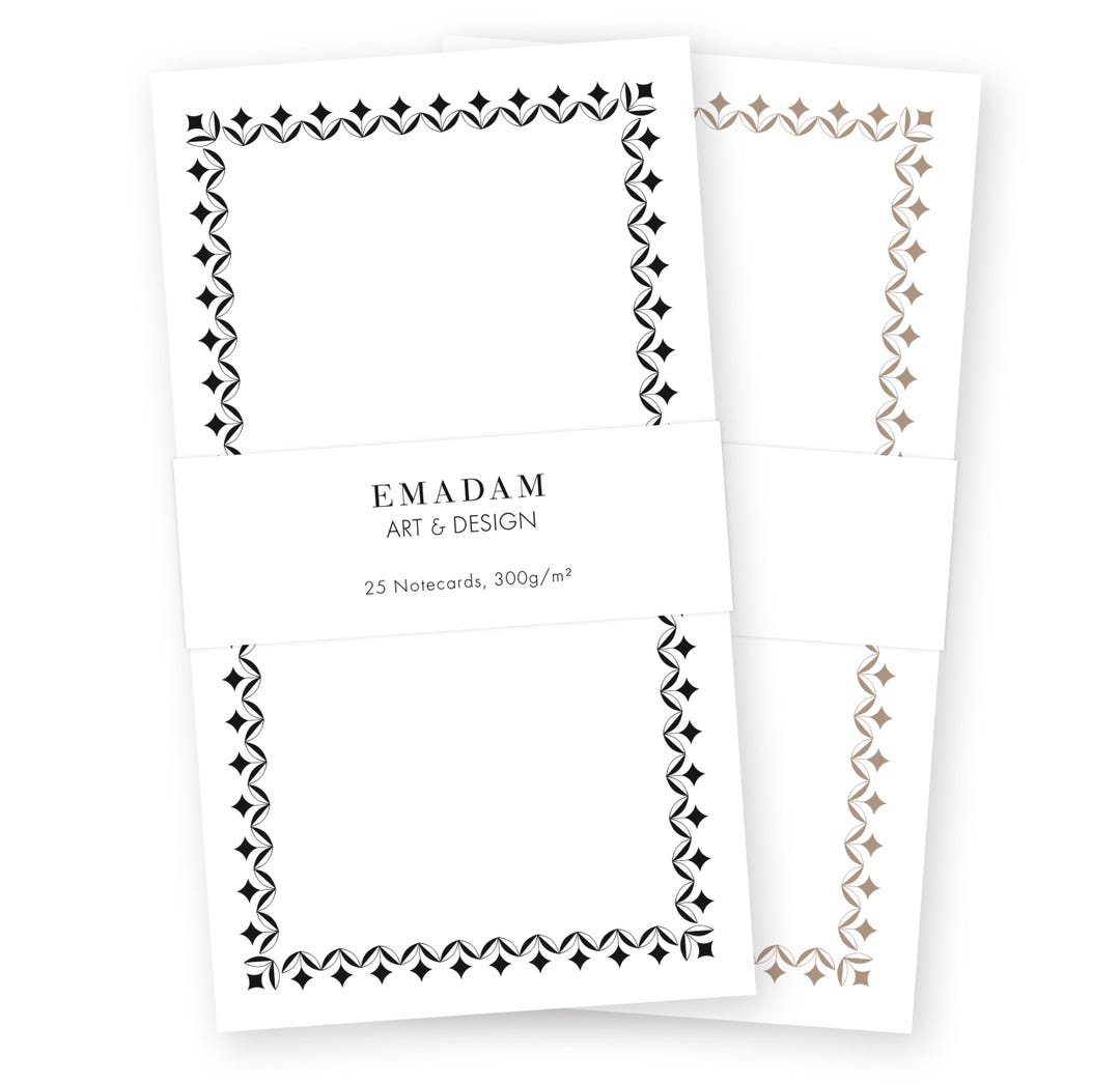 Notecard Set With Vintage Frames, Memo Cards Ephemera Planner ...