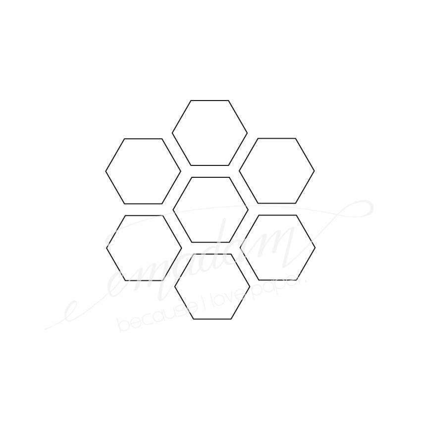 Rubber stamp Hexagon | Etsy