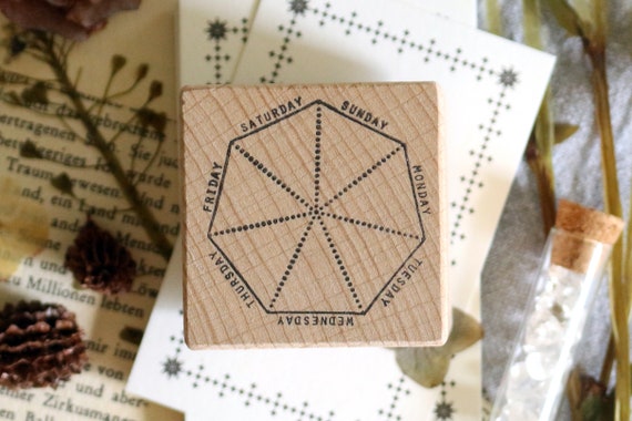 Rubber Stamp Weekly Tracker Heptagon - Etsy