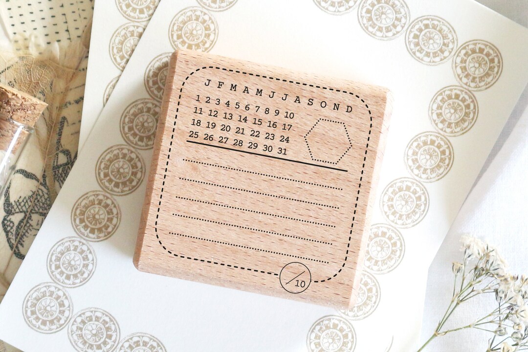 Rubber Stamp Calendar and Habit Tracker, Rating, Planner Setup ...
