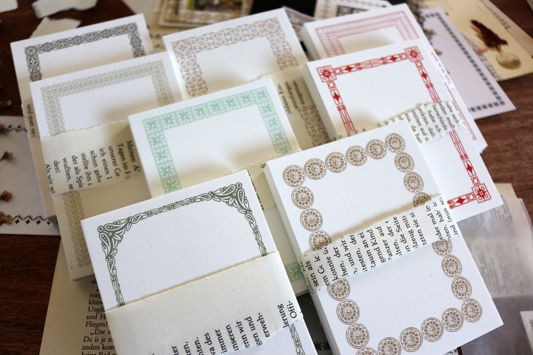 Planner Notecards With Vintage Frames, Memo Cards Ephemera Journal ...