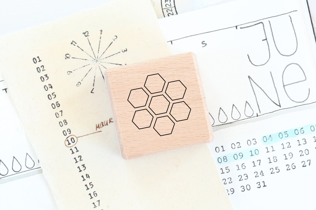 Rubber Stamp - Hexagon - Etsy