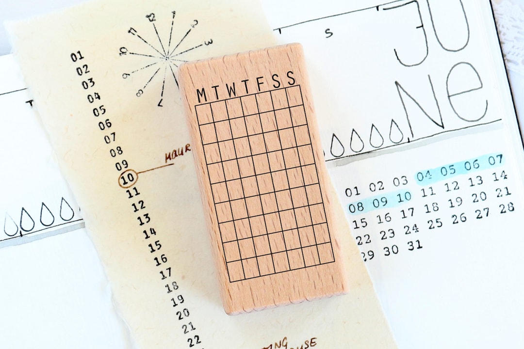 Rubber Stamp - Small Weekly Table Tracker - Etsy