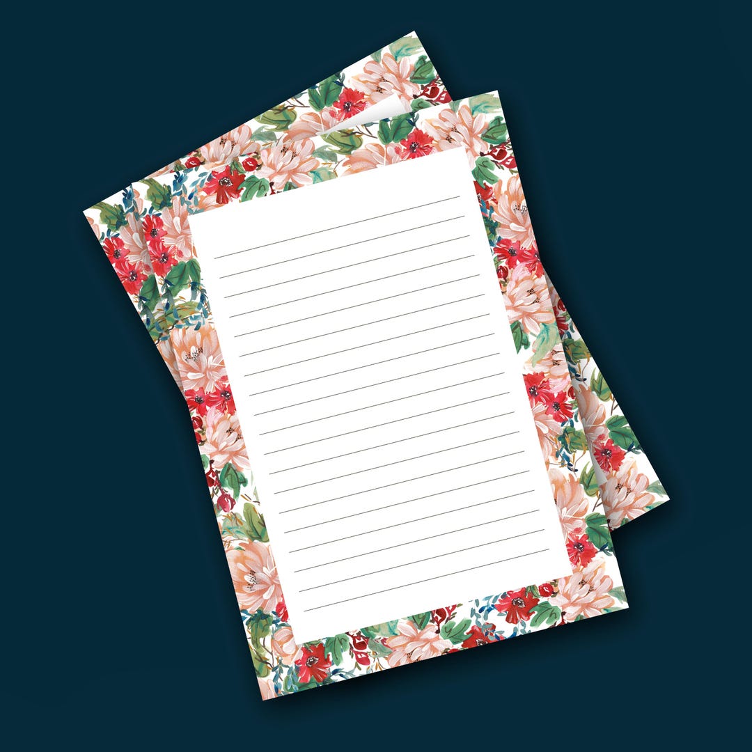 Floral A5 Notepad, to Do List, Shopping List, Memo Pad, Pretty ...