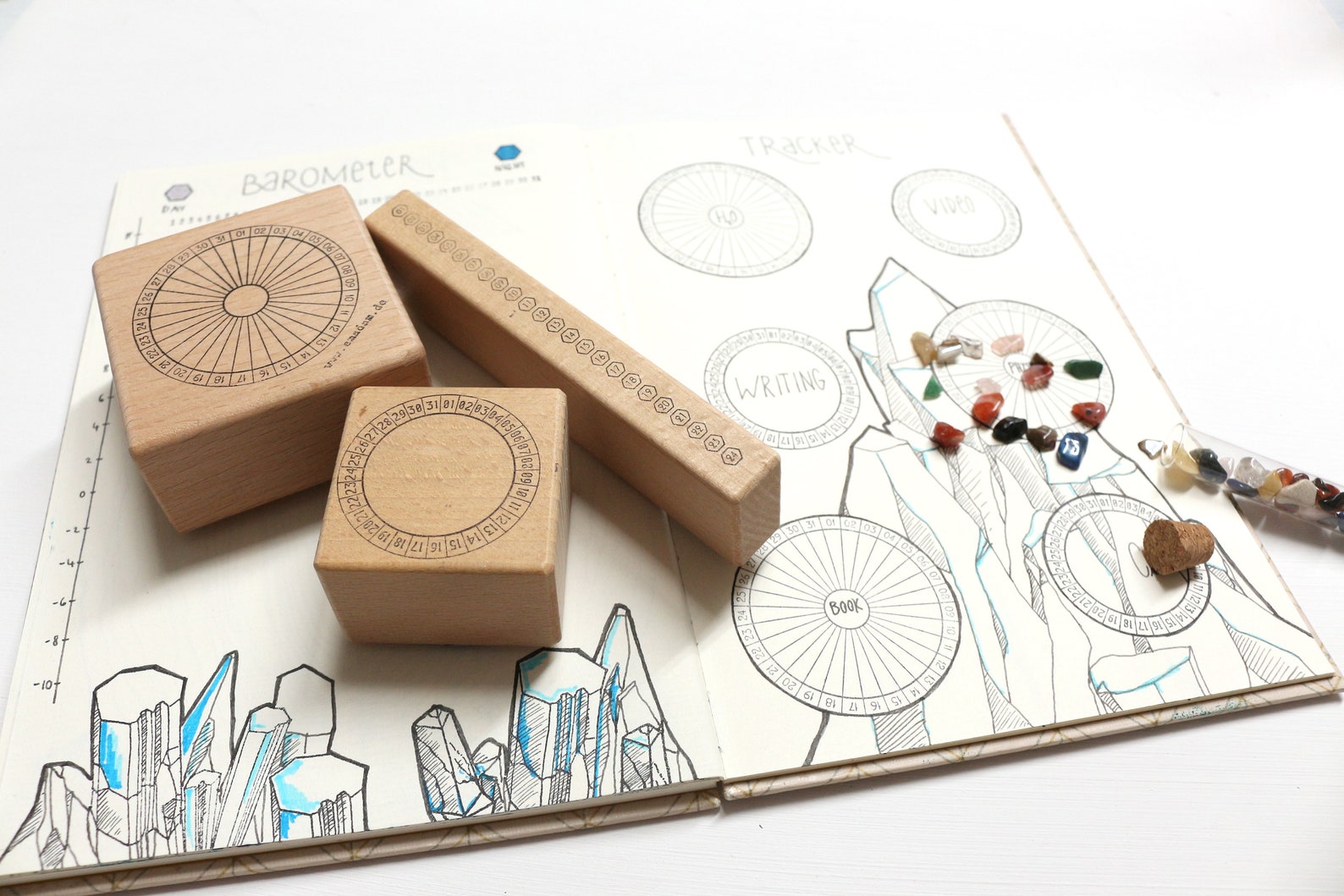 Rubber Stamp - Tracker, Mood Tracker, Daily, Calendar, Perpetual ...