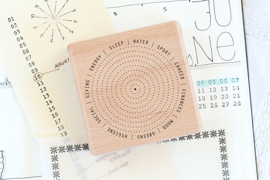 Custom Rubber Stamp - Habit Tracker Circle, Personalized Habit Tracker ...