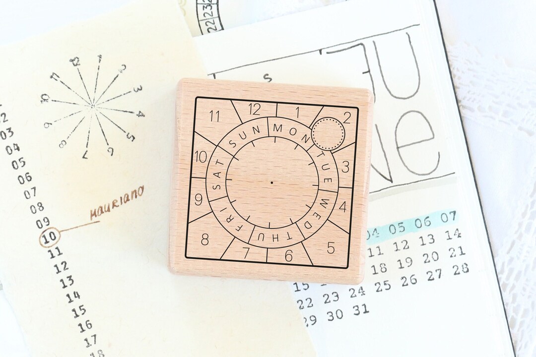 Rubber Stamp - Calendar Cube - Etsy