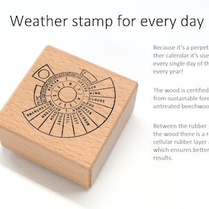 Rubber Stamp - Perpetual Weather Circle, Perpetual Calendar Stamp ...