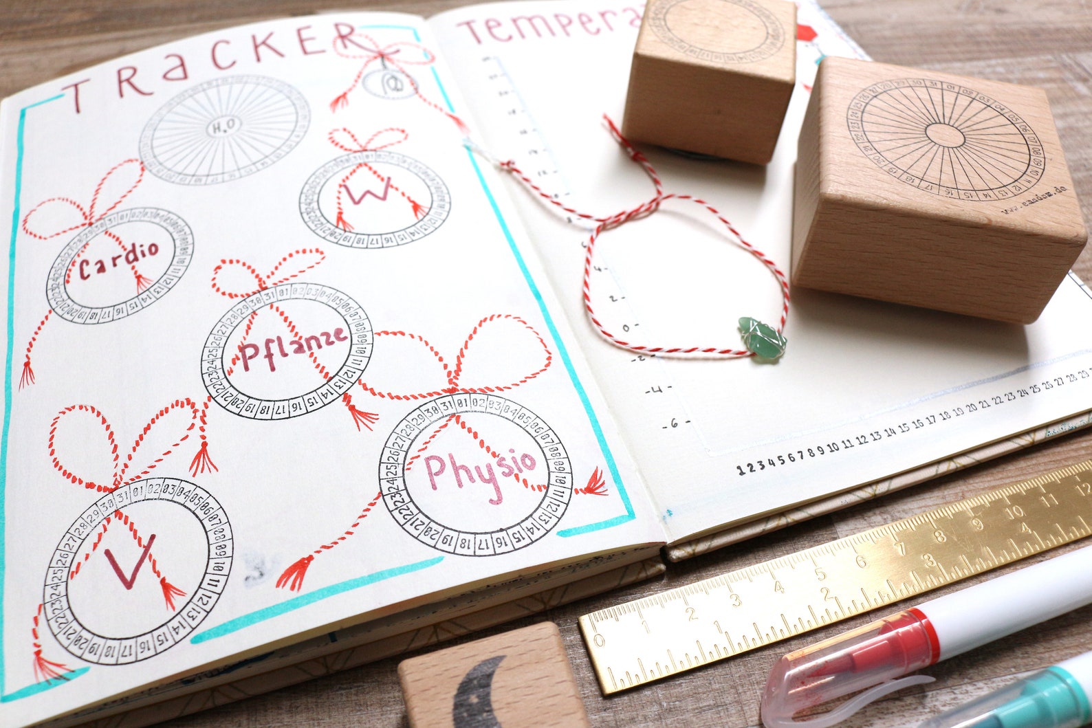 Rubber Stamp - Tracker, Mood Tracker, Daily, Calendar, Perpetual ...