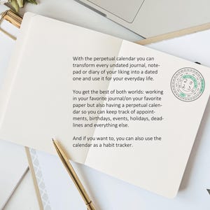 Perpetual Calendar Stamp for Journal and Planner, Perpetual Date Stamp ...