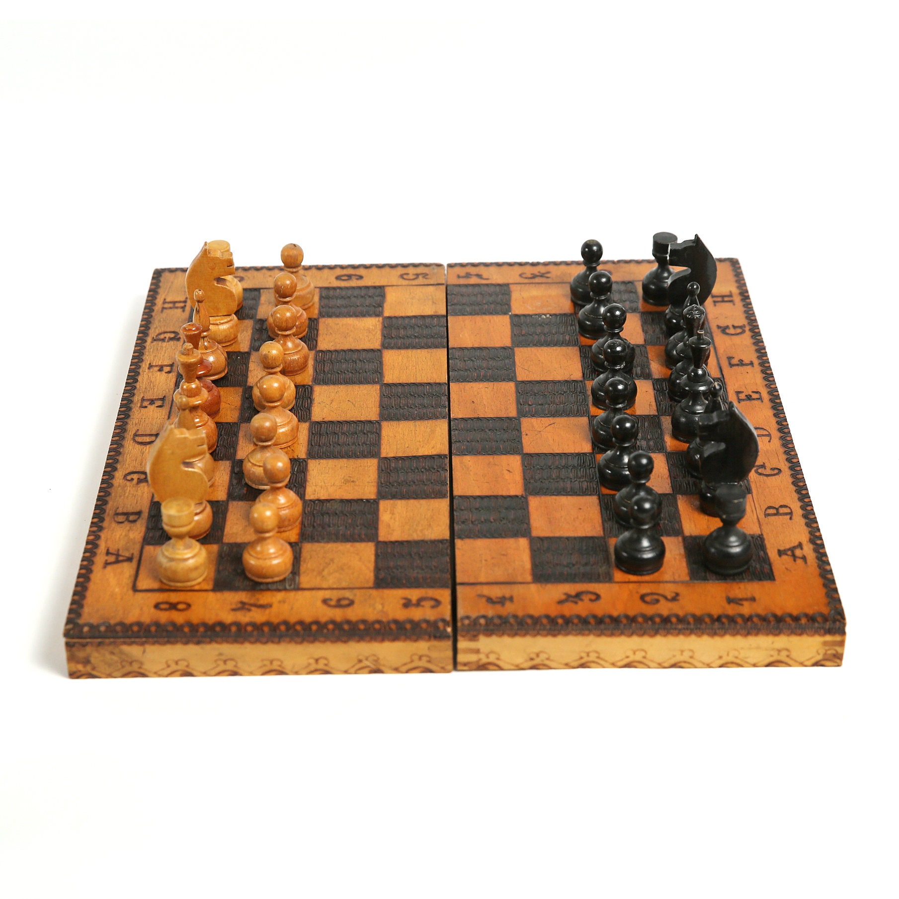 Vintage Chess Set in Wooden Box Vintage Chess Game Vintage - Etsy