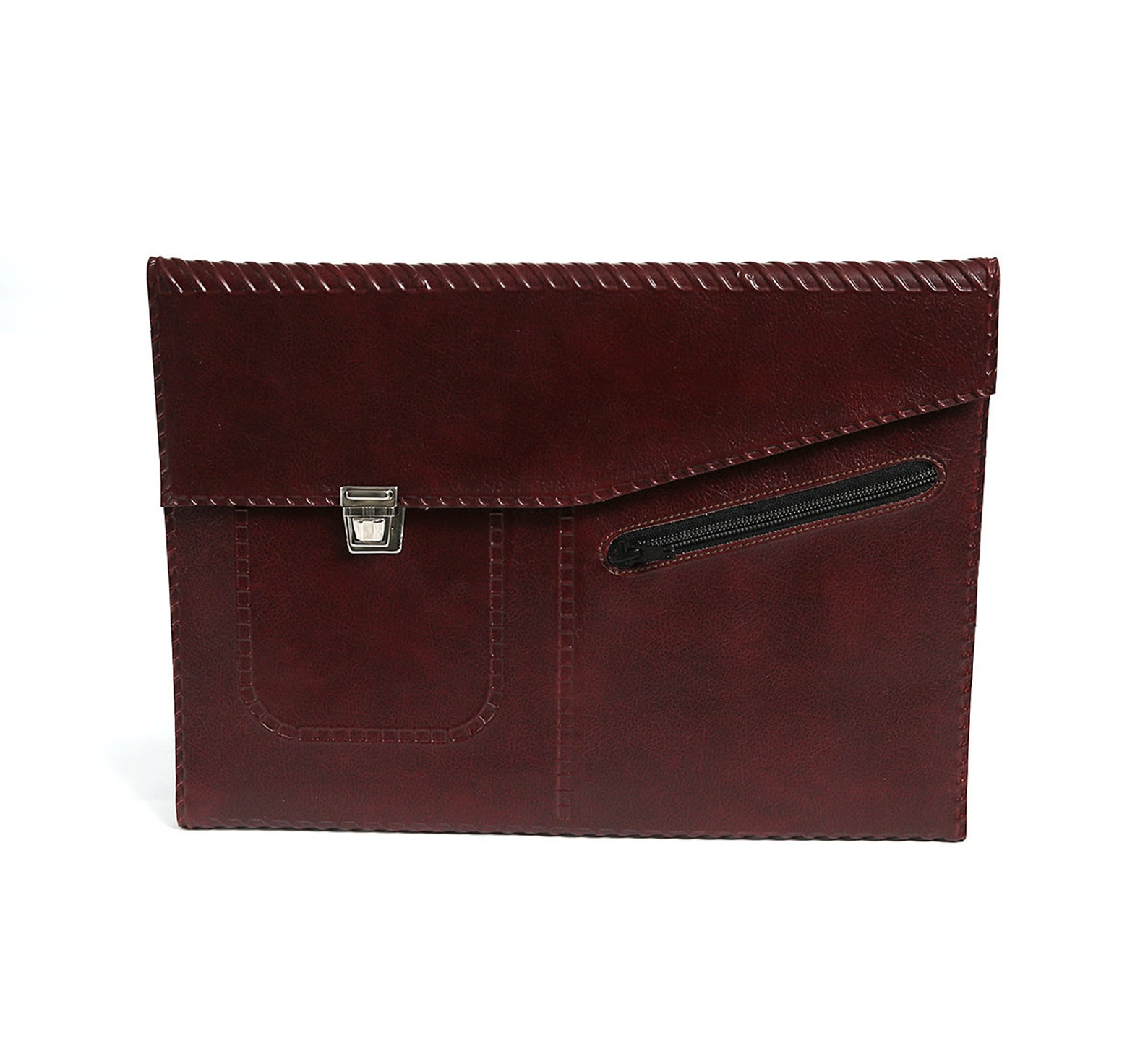 Vintage Burgundy Folder, Vintage Portfolio, Big Burgundy Paper Case ...