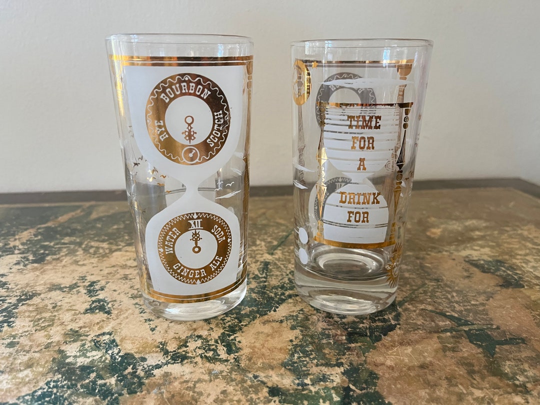 Set of 2 Vintage Bar Glasses - Etsy