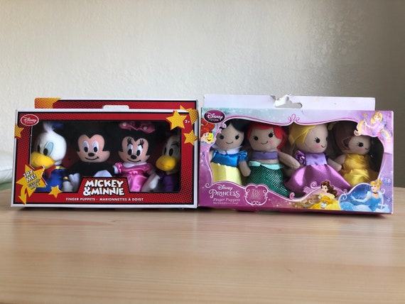 Disney Mickey and Minnie Princess Finger Puppets Soft Plush | Etsy