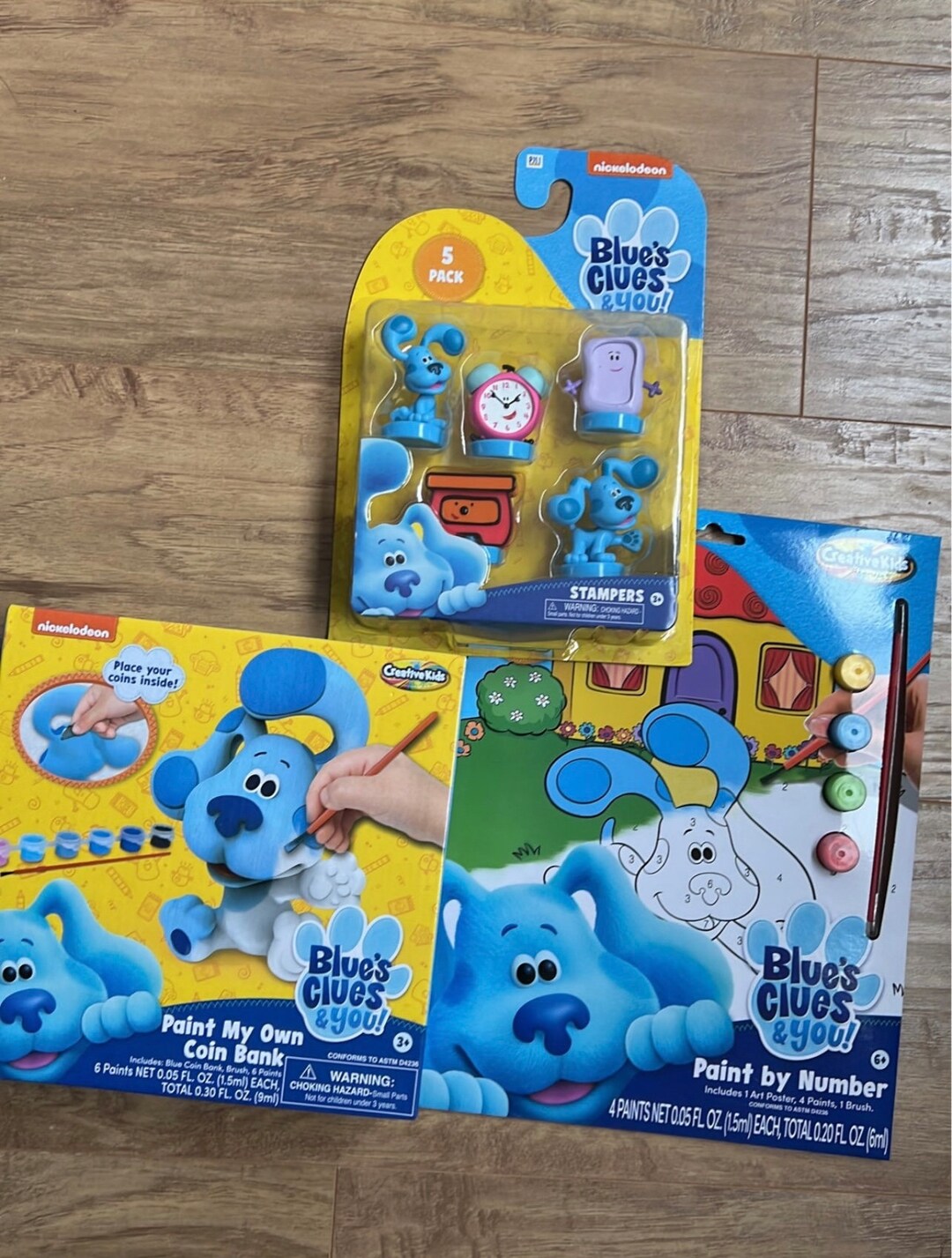 Blues Clues Stamp Paint by Number Piggy Bank Lot Set Toys Collectible ...