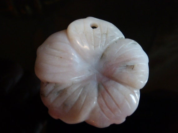 1 x 5-Petal Carved Flower Pink Opal Focal Pendant 38mm x 38mm | Etsy