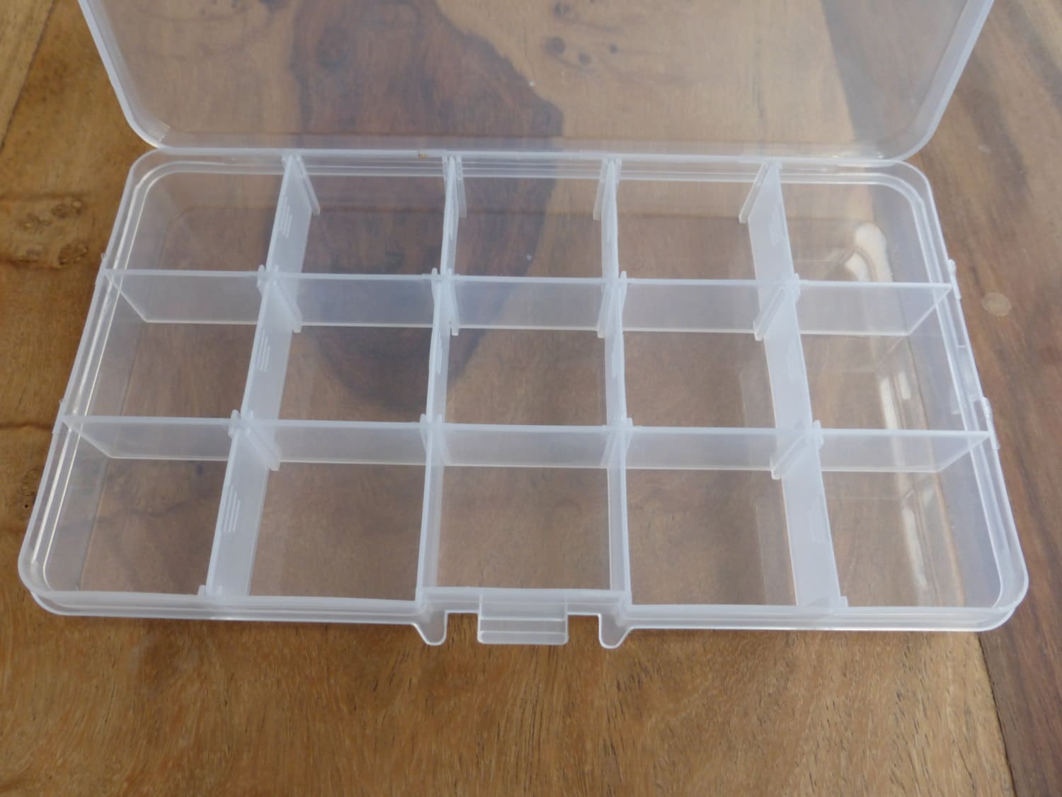 1 X Clear Plastic Storage Box - 15 Adjustable Compartments, Supplies ...