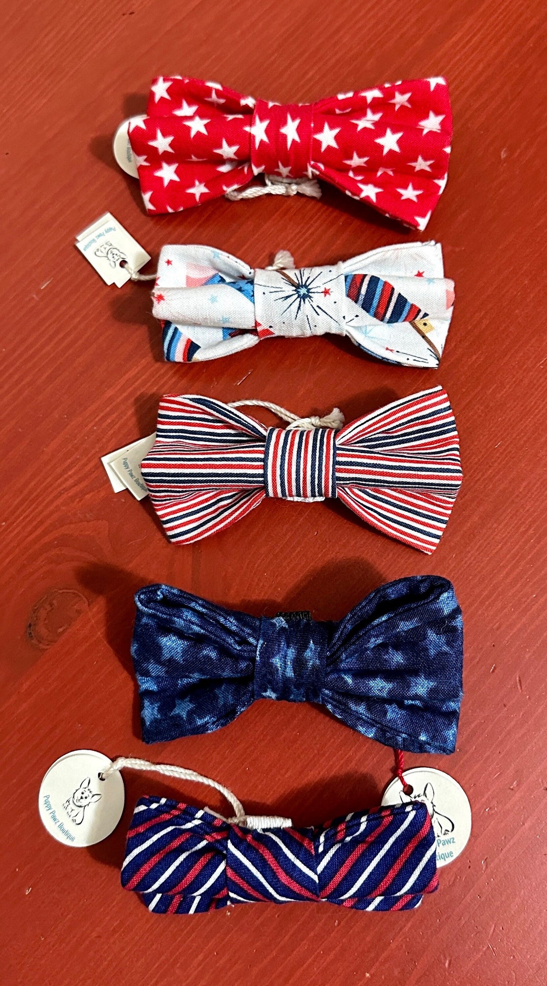 Dog bowties for the 4th of July in a variety of different stars and ...