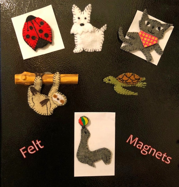 Adorable handmade felt animal magnets | Etsy