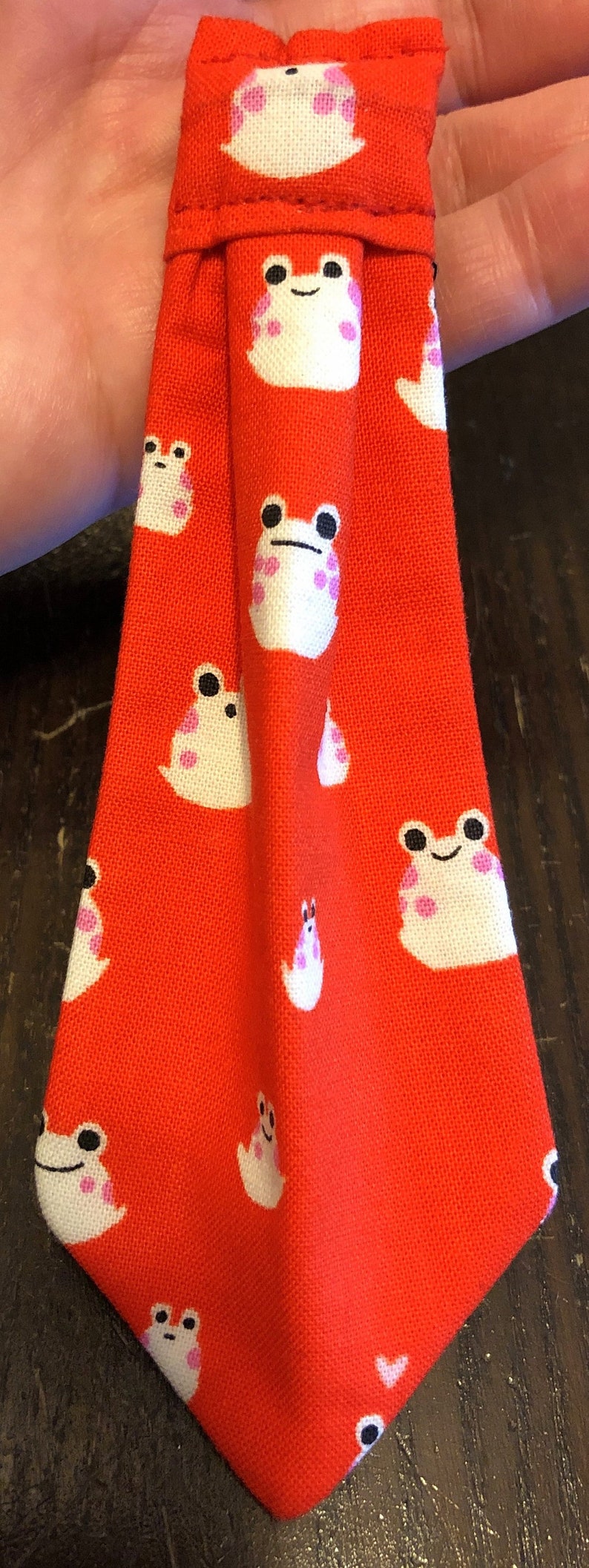 Red Dog Necktie With White Frog Print. - Etsy