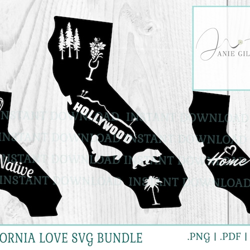 California Svg Cutting Files Printable California State - Etsy