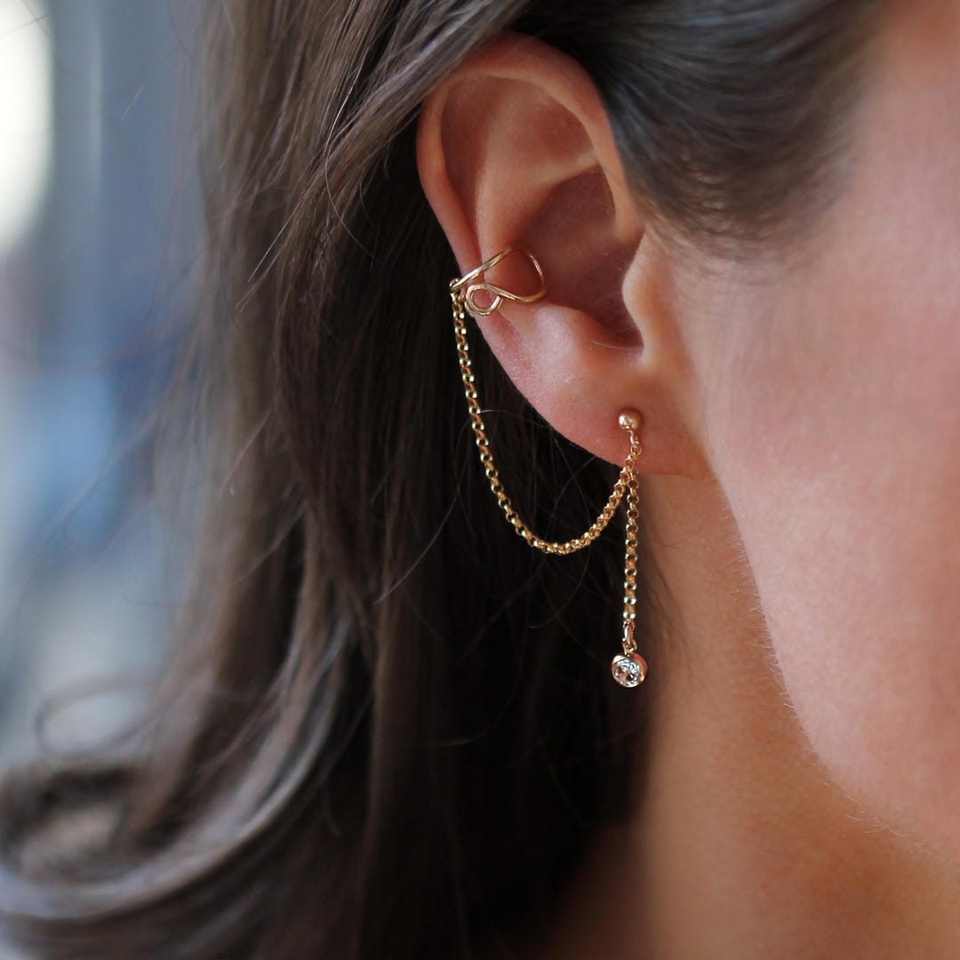 Cascade Cuff Set in Gold: A Unique & Elegant Ear Cuff Set in 14 Karat ...