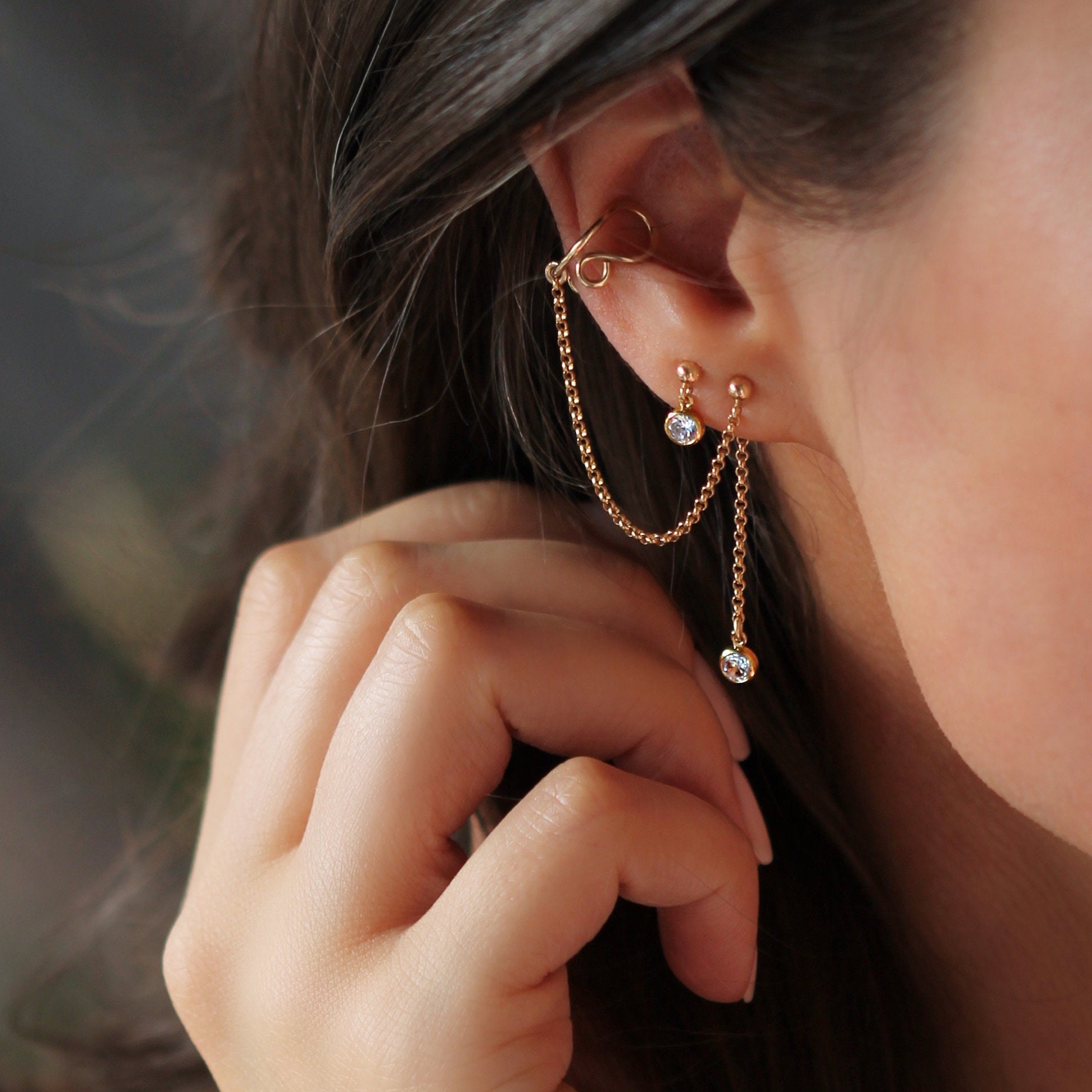 Cascade Cuff Set in Gold: A Unique & Elegant Ear Cuff Set in - Etsy