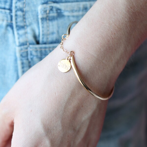 Gold Charm Bangle - Etsy