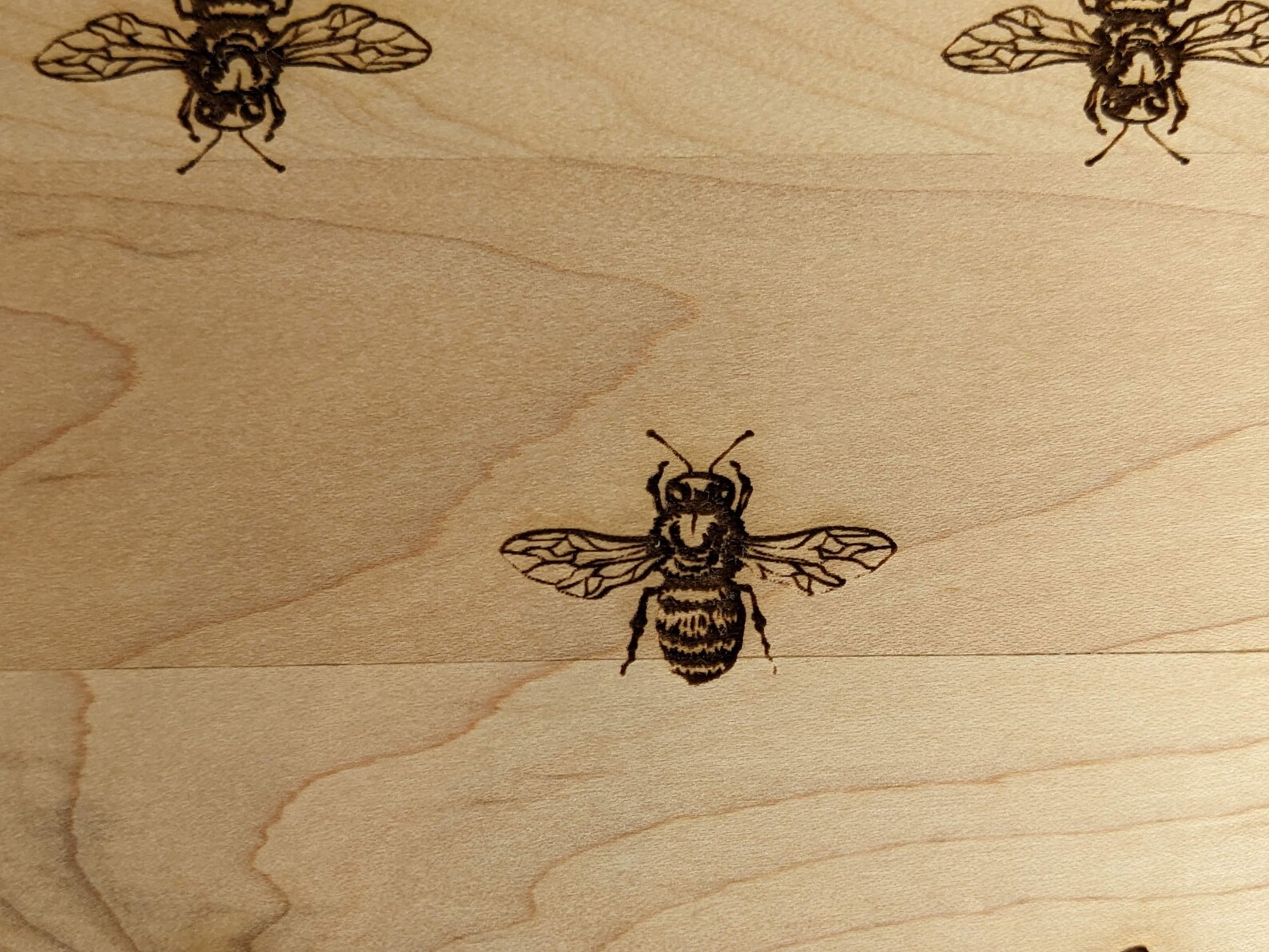 Repeating Bee Charcuterie Board / Engraved Maple / Cheese Board ...