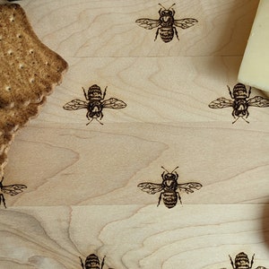 Repeating Bee Charcuterie Board / Engraved Maple / Cheese Board ...