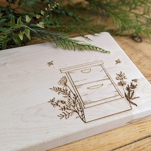 Beehive Charcuterie Board / Engraved Maple / Cheese Board / Serving ...