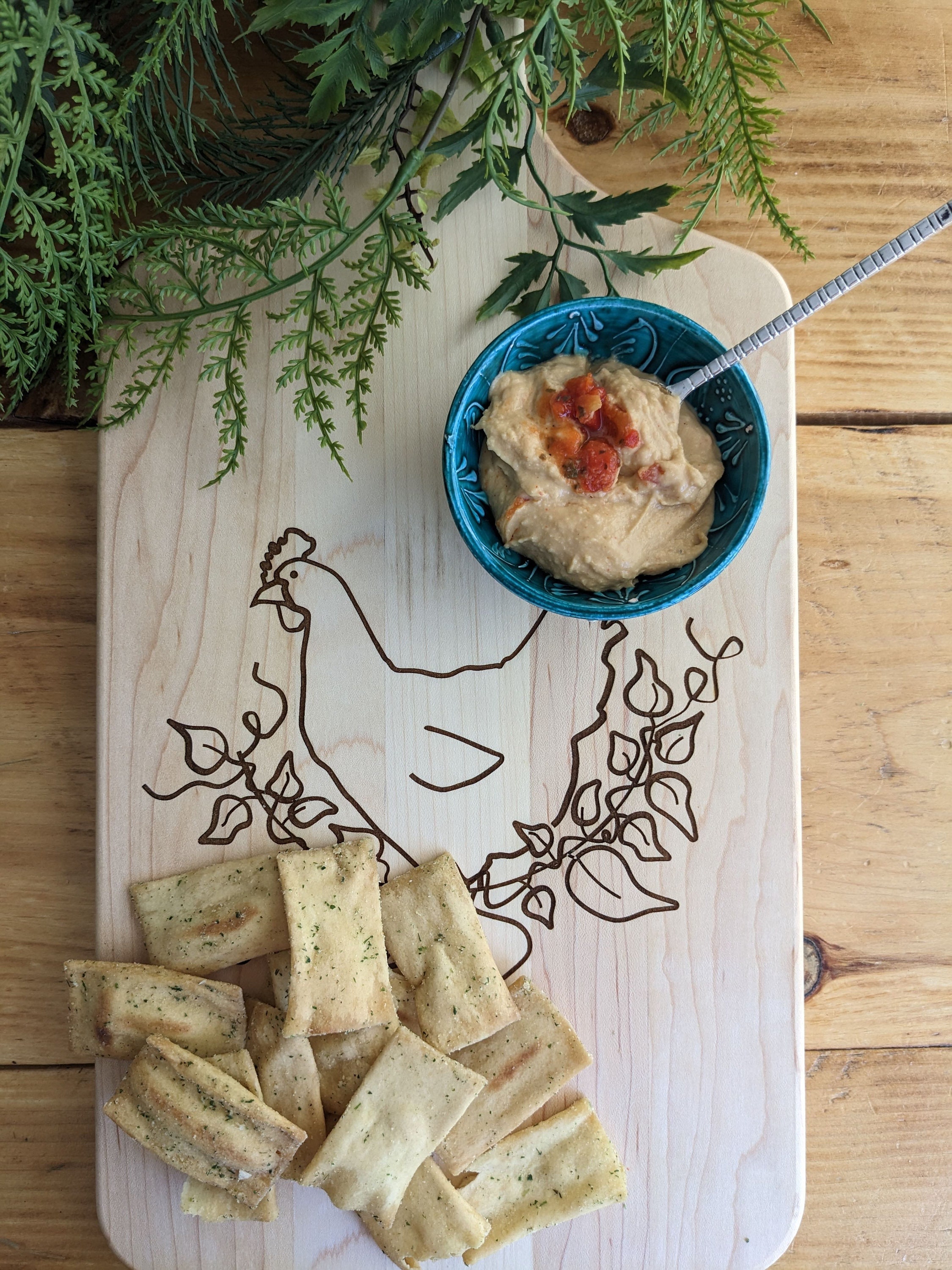 Chicken in a Vine Charcuterie Board / Engraved Maple / Cheese Board ...
