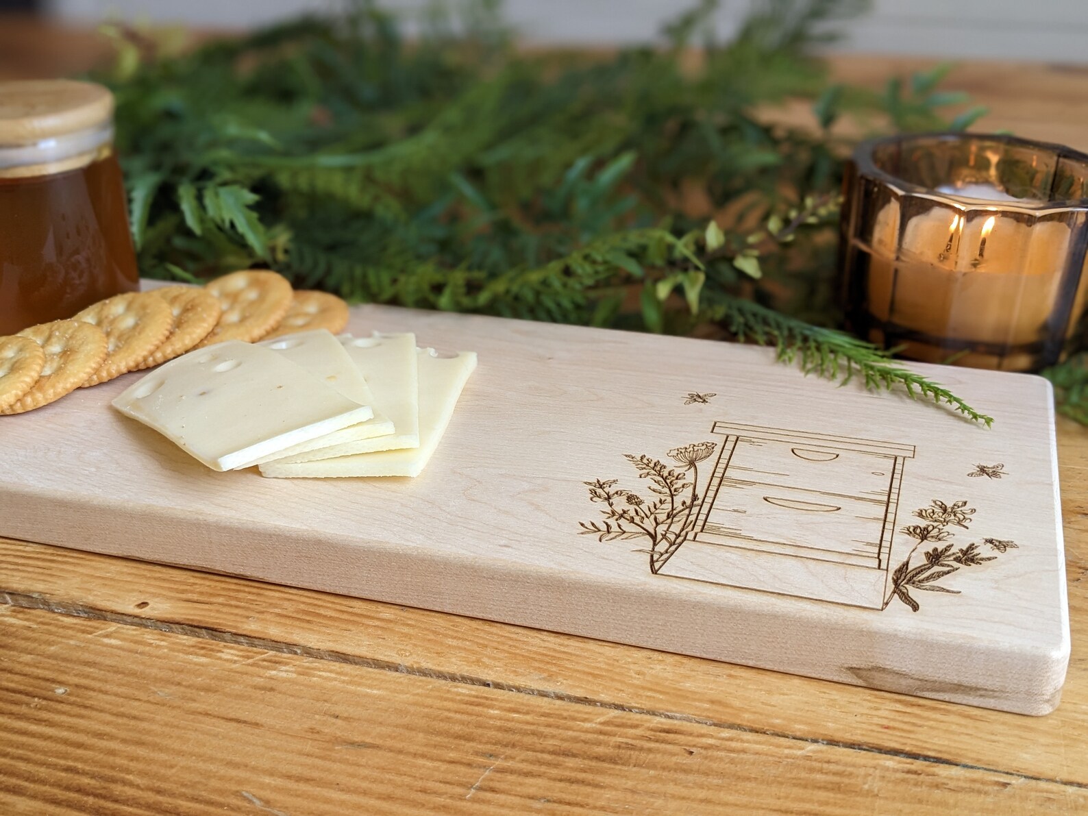 Beehive Charcuterie Board / Engraved Maple / Cheese Board / Serving ...
