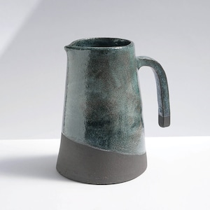 Rustic Blue Pottery Pitcher 1l/pottery Pitcher/large Handmade Pitcher ...