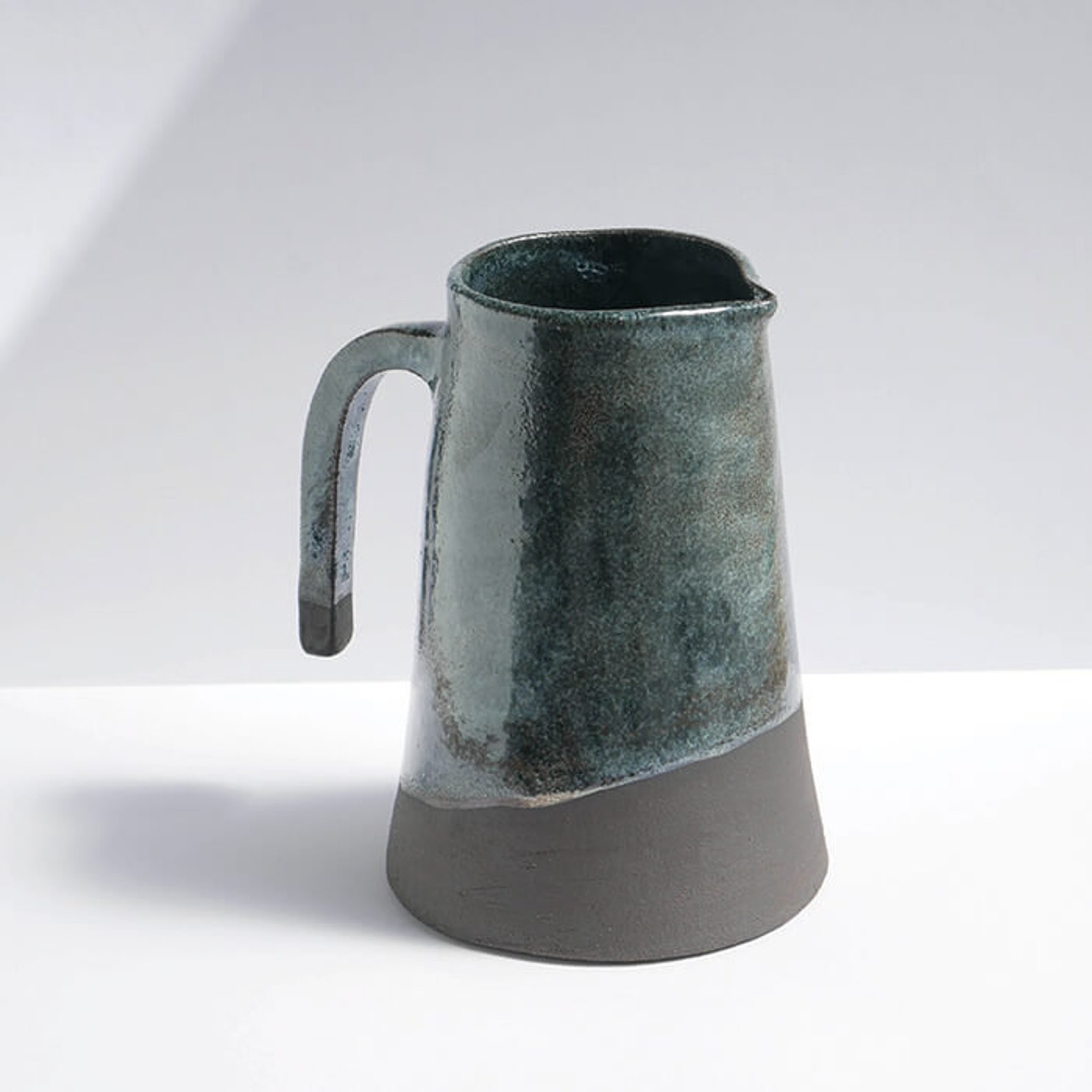 Rustic Blue Pottery Pitcher 1l/pottery Pitcher/large Handmade Pitcher ...