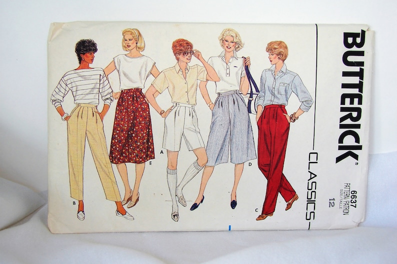 Butterick Vintage Sewing Pattern. Vintage Clothing Pattern for Shorts ...