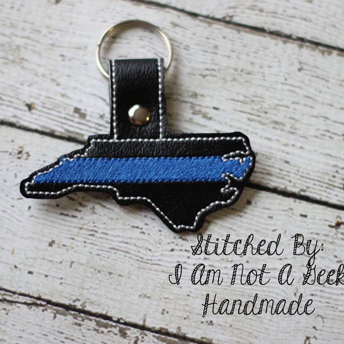 Thin Blue Line North Carolina POLICE in the Hoop | Etsy