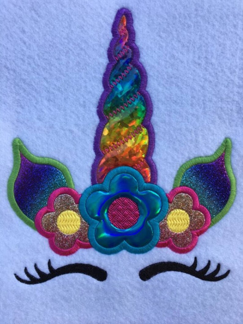 Unicorn Face Applique 3 Sizes Embroidery Design DIGITAL | Etsy