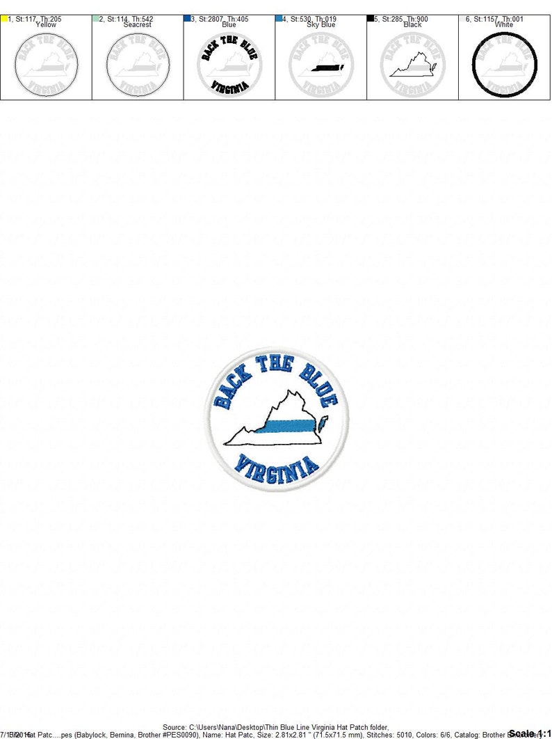 Back the Blue - Virginia - Thin Blue Line Hat PATCH - Police - Law ...