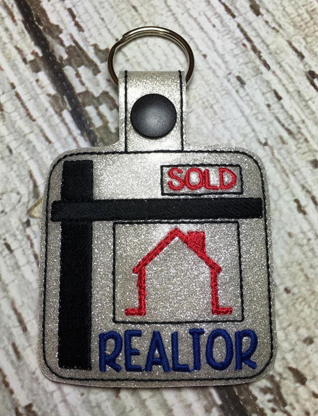Realtor - Sold Sign - Real Estate - Key Fob DESIGN- Digital Embroidery ...