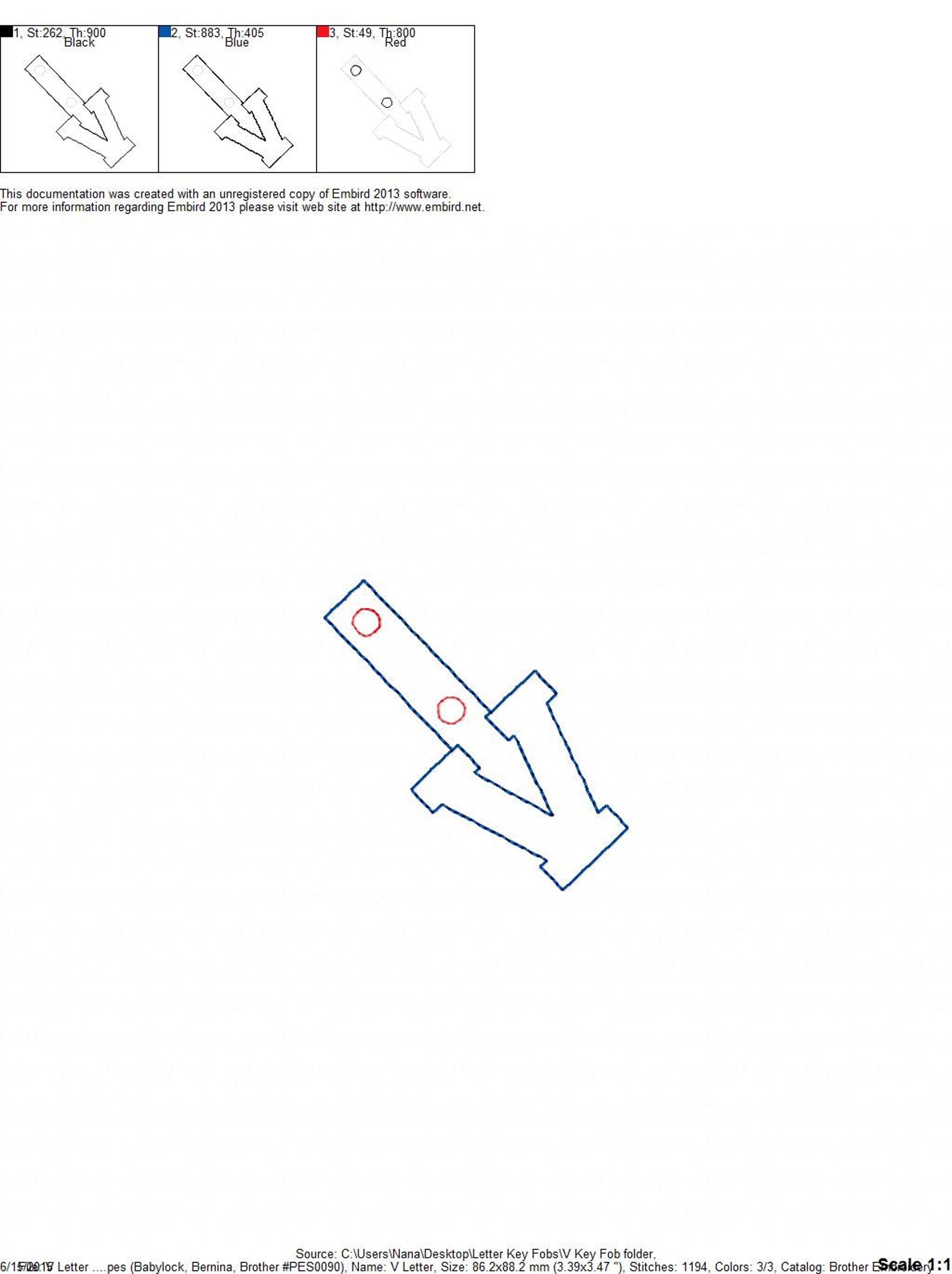 2 Inch Letter v SNAP Key Fob in the Hoop DIGITAL | Etsy