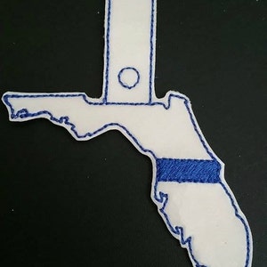 Thin Blue Line FLORIDA POLICE in the Hoop Snap/rivet Key Fob DIGITAL ...
