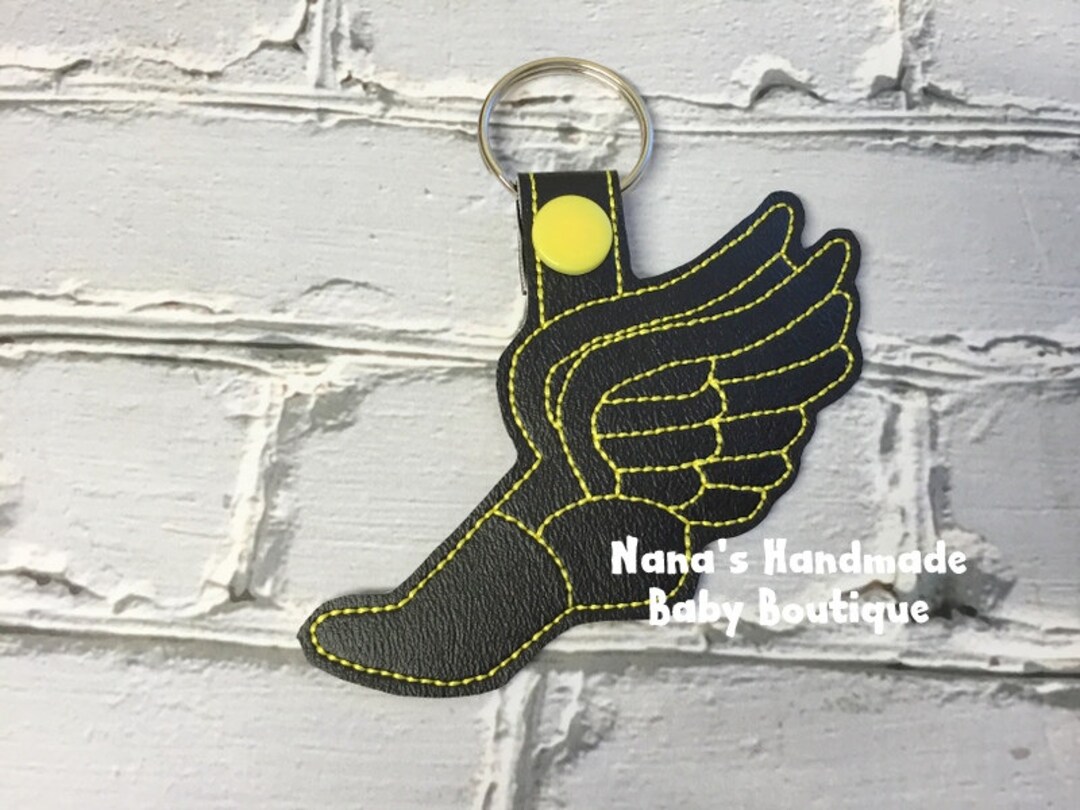 Cross Country - Track and Field - Winged Shoe- Key Fob - in the Hoop ...
